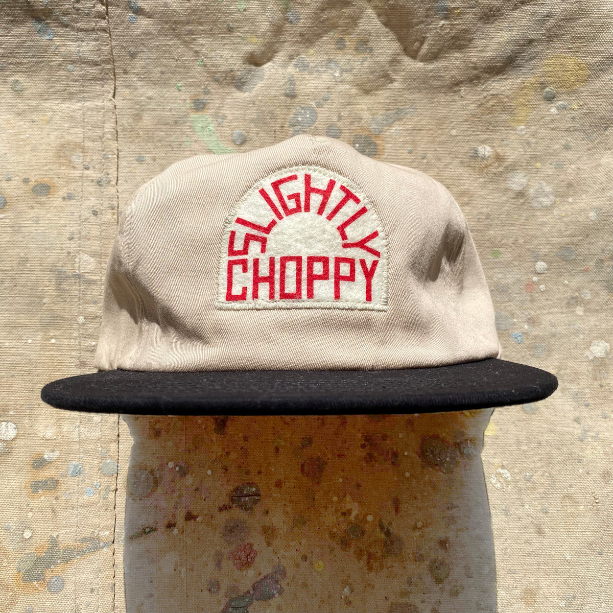 Slightly Choppy "Block Patch" Hat - Two-Toned BLK/NAT